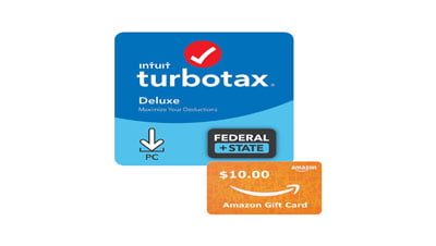 TurboTax Deluxe 2021 and $10 Gift Card At $59.90