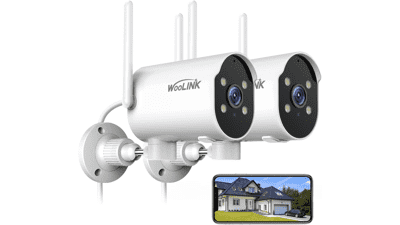 WOOLINK 2K Outdoor WiFi Security Camera Pan Rotating 225° Full Color ...